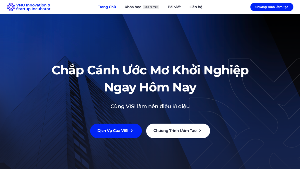 VNU Incubator Website - trungtuan.digital